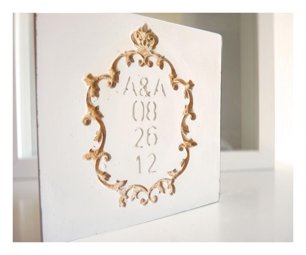 Ceramic Wedding Card- Golden Frame.customizable on Luulla