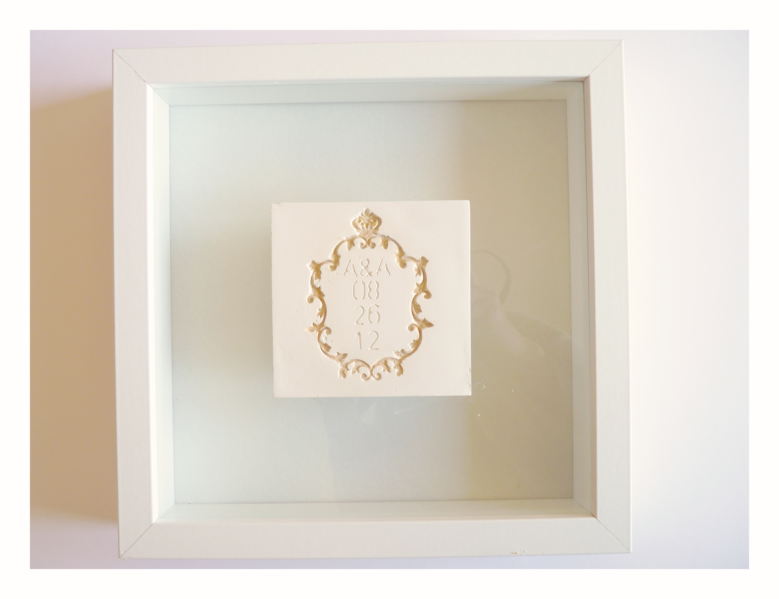 Ceramic Wedding Card- Golden Frame.customizable on Luulla