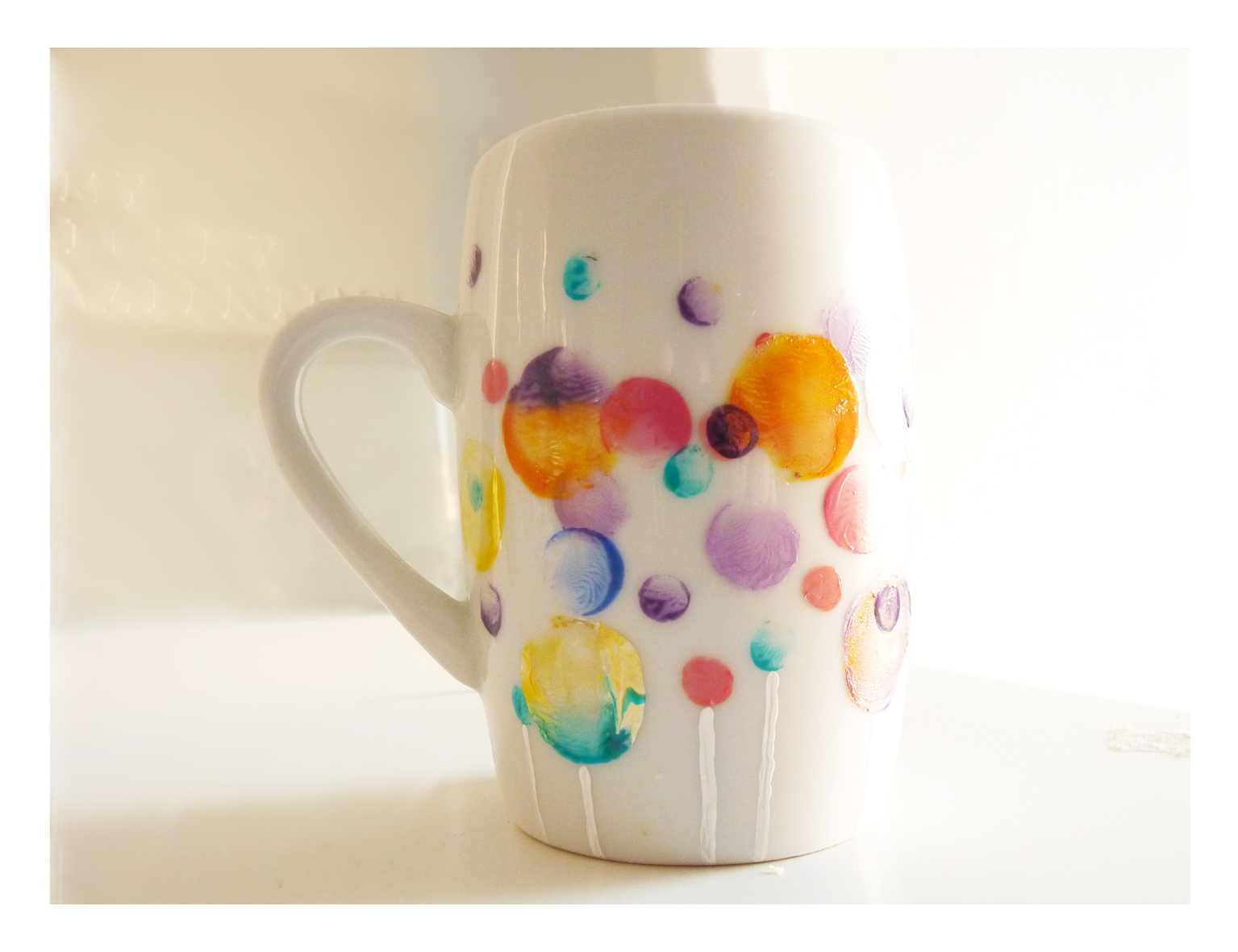 Bubble Coffee Cup, Upcycled Handpainted Mug. on Luulla