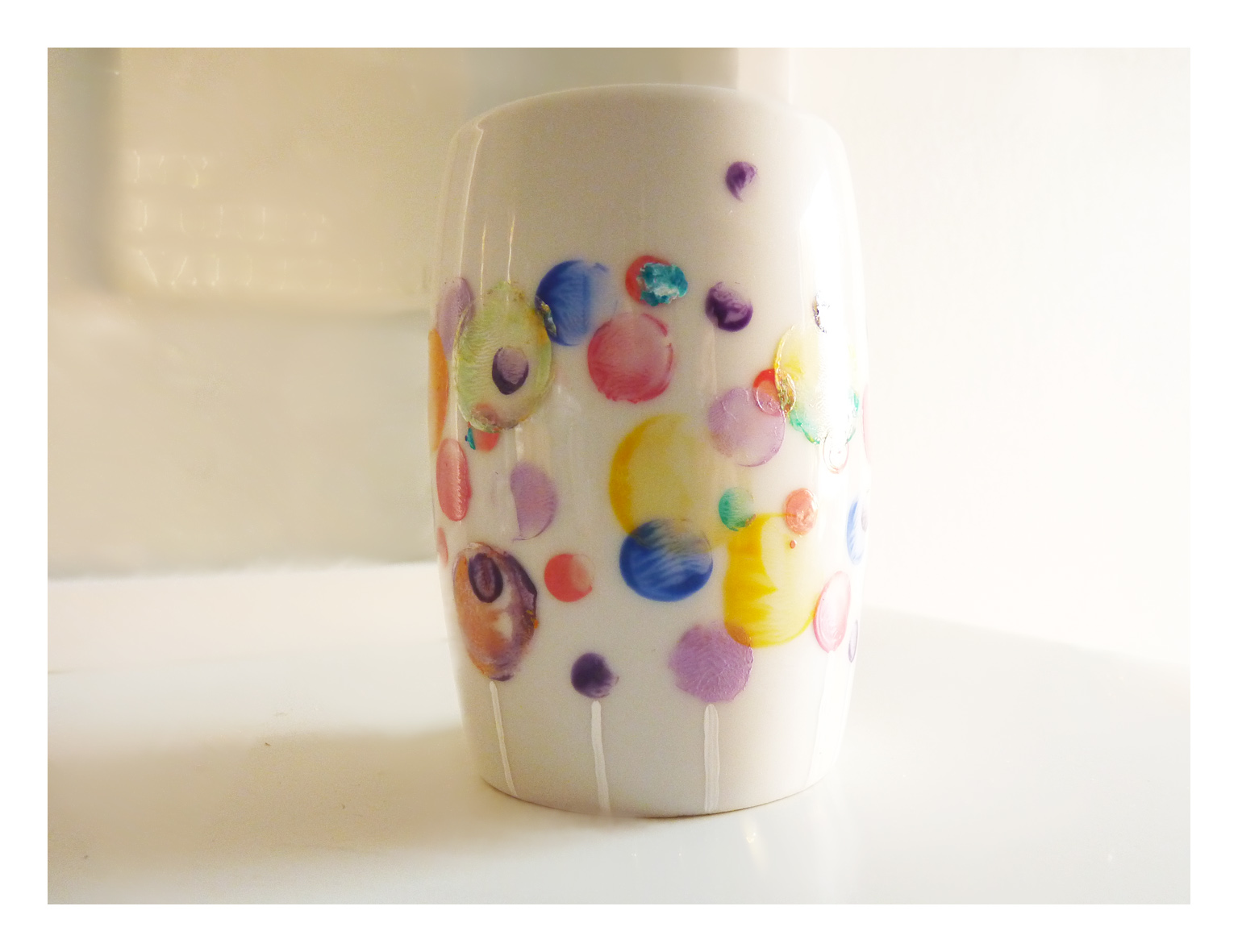 Bubble Coffee Cup, Upcycled Handpainted Mug. on Luulla