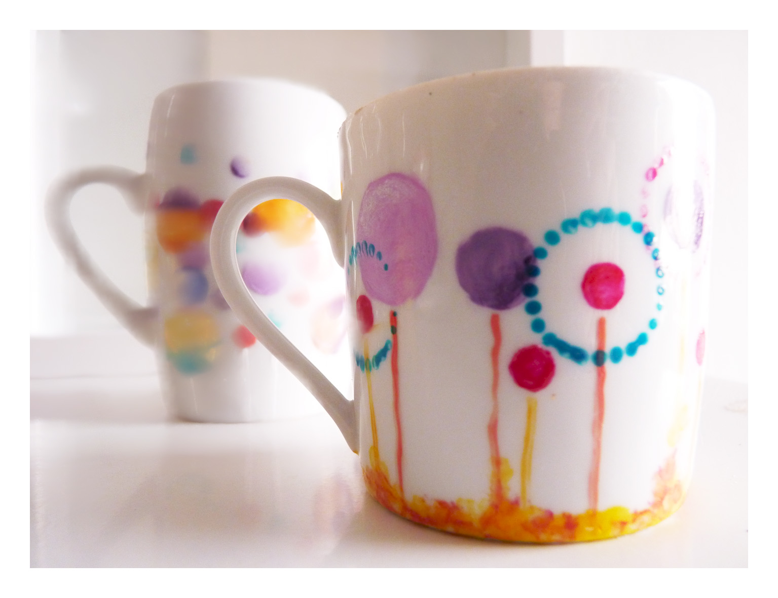 Fantasy Dandelion Cup, Upcycled Hand Painted Espresso Mug. on Luulla